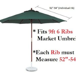 Formosa Covers | Premium Quality Double Vented 9ft 6 Ribs Outdoor Umbrella Replacement Canopy - 30% Heavier Than The Rest - Taupe (Canopy Top Only)