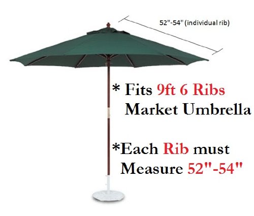 Formosa Covers | Premium Quality Double Vented 9ft 6 Ribs Outdoor Umbrella Replacement Canopy - 30% Heavier Than The Rest - Taupe (Canopy Top Only)