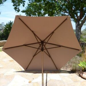 Formosa Covers | Premium Quality Double Vented 9ft 6 Ribs Outdoor Umbrella Replacement Canopy - 30% Heavier Than The Rest - Taupe (Canopy Top Only)