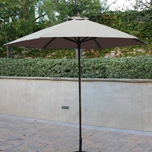 Formosa Covers | Premium Quality Double Vented 9ft 6 Ribs Outdoor Umbrella Replacement Canopy - 30% Heavier Than The Rest - Taupe (Canopy Top Only)