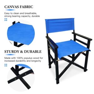 DKLGG Outdoor Folding Chair with Armrests Set of 2, Natural Wood Frame and Canvas Lightweight Camping Lawn Chair, Portable Director Folding Makeup Artist Chair, Patio Dining Chairs, Easy Assemble