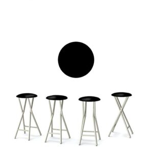 best of times 13169w2507 set of (4) martini 30″ portable padded bar stools, fabric slip covers with your choice of design, easily folds, set of 4, black