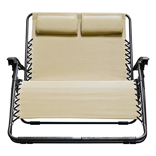 Caravan Sports ZGL01151 Zero Gravity Chair, Beige Loveseat, One Size