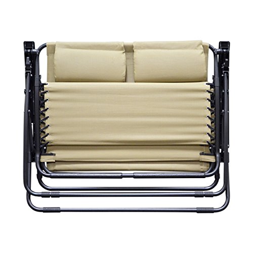 Caravan Sports ZGL01151 Zero Gravity Chair, Beige Loveseat, One Size