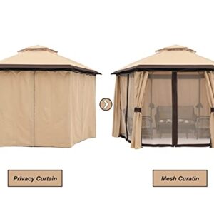 10'x10' Gazebos for Patios Outdoor Hexagonal Gazebo with Netting and Privacy Curtains by ABCCANOPY