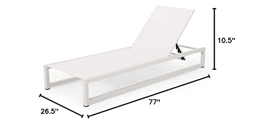 Christopher Knight Home Jerome Outdoor Aluminum Chaise Lounge with Mesh Seating, White