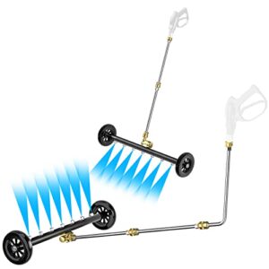 POHIR Pressure Washer Water Broom Pro Max 24 Inch Undercarriage Power Washer Attachment with 3pcs Extension Wand and Quick Connect Pivot Coupler Surface Cleaner 4000psi, 2 in 1 Underbody Car Washer