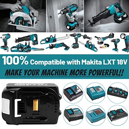 【Upgrade】 CaliHutt 2 Pack 18V 6000mAh Replacement Battery for Makita 18V Battery with LED Indicator BL1830 BL1850 BL1840 BL1845 BL1815 BL1820 BL1860B LXT-400 Cordless Power Tools Lithium-ion Battery