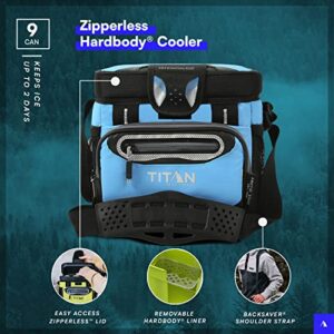 Arctic Zone Titan Deep Freeze Cooler - 9 Can Zipperless Hardbody Cooler - Deep Freeze Insulation, HardBody Liner, and SmartShelf