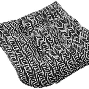 Pillow Perfect Outdoor/Indoor Herringbone Night Tufted Seat Cushions (Round Back), 2 Count (Pack of 1), Black