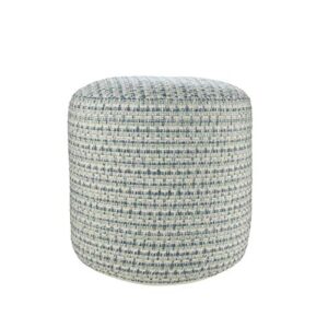 lr home interwoven coastal delight indoor outdoor pouf, blue/green/white, 20″ x 20″ x 20″