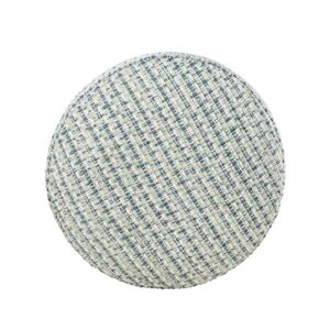 LR Home Interwoven Coastal Delight Indoor Outdoor Pouf, Blue/Green/White, 20" x 20" x 20"