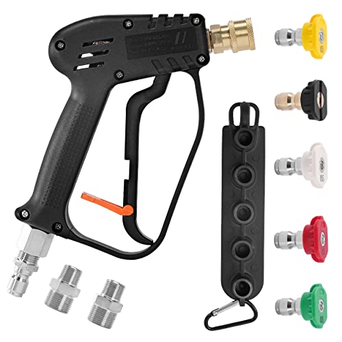 M MINGLE Pressure Washer Gun with Swivel, Universal Power Washer Gun with 3/8'' Quick Connect, M22 14mm and M22 15mm Fittings