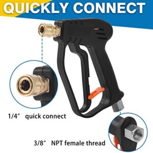 M MINGLE Pressure Washer Gun with Swivel, Universal Power Washer Gun with 3/8'' Quick Connect, M22 14mm and M22 15mm Fittings