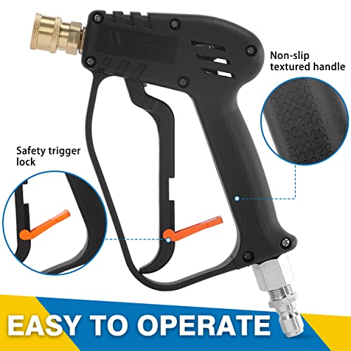 M MINGLE Pressure Washer Gun with Swivel, Universal Power Washer Gun with 3/8'' Quick Connect, M22 14mm and M22 15mm Fittings