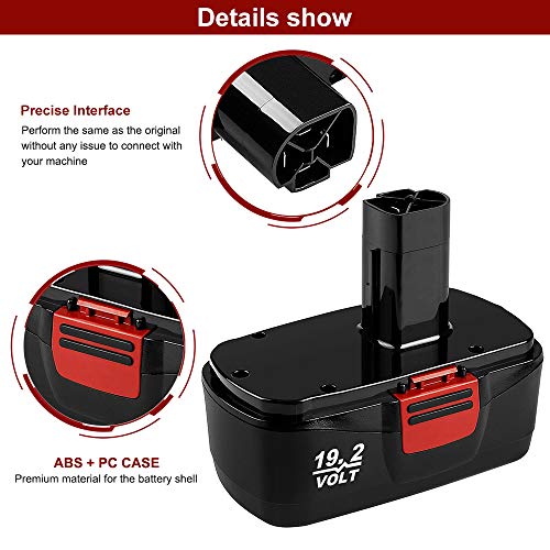 Replacement Battery for Craftsman 19.2V Battery DieHard C3 Compatible with Craftsman 19.2 Volt Battery 315.115410 315.11485 130279005 1323903 120235021 11375 11376 Cordless Drills 2 Packs 3.6Ah