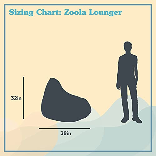 Yogibo Zoola Lounger Outdoor Bean Bag Chair, Single Seat Beanbag, Water Resistant, Cozy Patio Deck Lounge Furniture, Lightweight, Portable, Storm