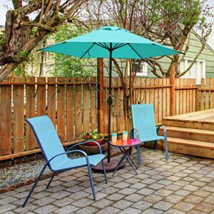 Abba Patio 9ft Patio Umbrella Outdoor Umbrella Patio Market Table Umbrella with Push Button Tilt and Crank for Garden, Lawn, Deck, Backyard & Pool, Turquoise