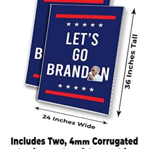 Let's Go Brandon (24" x 36") 4Mm Corrugated Plastic Panel, Graphics Applied to 1 Side (Pk of 2) | Trump, Biden, Political, MAGA, Republican, FJB