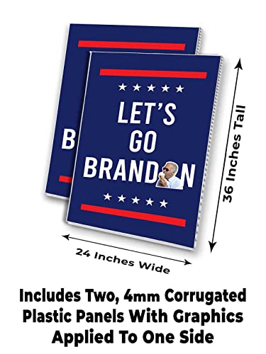 Let's Go Brandon (24" x 36") 4Mm Corrugated Plastic Panel, Graphics Applied to 1 Side (Pk of 2) | Trump, Biden, Political, MAGA, Republican, FJB