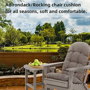 Indoor Outdoor Adirondack Chair Cushion, Patio Rocking Chairs Cushions, Waterproof Sun Protection (Brown)