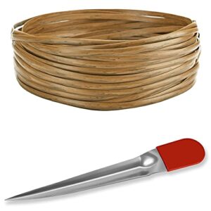 laphivieh wicker repair kit with weaving tool, 120ft dark wood grain wicker supplies, plastic rattan material for patio rattan furniture repair replacement