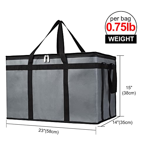 Bodaon Insulated Food Delivery Bag, XXX-Large Insulated Pizza Delivery Bags, Dark Gray, 1-Pack