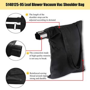 Braveboy 5140125-95 Leaf Blower Vacuum Vac Shoulder Bag, Compatible with Black & Decker BV3100/BV2900 Blower Replacement Leaf Bag 5140117-99.