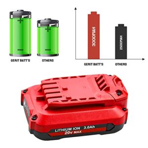 GERIT BATT Upgraded 3.0Ah 20 Volt Replacement for CMCB202 Battery Compatible with Craftsman 20V Battery V20 Lithium CMCB202-2 CMCB201 CMCB204 CMCB204-2 Cordless Power Tools Battery