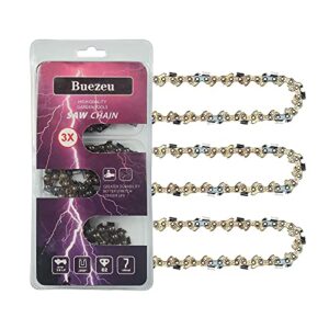 buezeu (3 pack) 18 inch chainsaw chain 3/8″lp .050″ gauge, 62 drive links for echo, poulan, remington (18-inch 62dl).