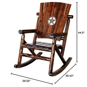 Leigh Country TX 93621 Char-Log Star Medallion Rocker, Brown