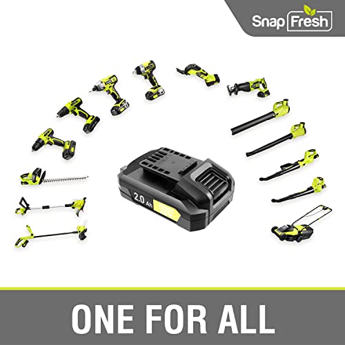 SnapFresh 20V Lithium Battery - 2.0Ah Li-ion Battery Packs for Cordless Tools, Long Life Battery Work with All Cordless Tools Only, Lithium-Ion Battery Support Fast Charging (BBT-DC20A)