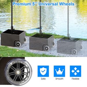 Tangkula 170LBS 2-in-1 Patio Umbrella Base, Fillable Umbrella Stand with 2 Universal Wheels, Garden Flower Box with Drainage Hole, Outdoor Heavy Duty Umbrella Stand for Courtyard, Poolside (Black)