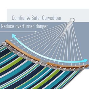 SUPERJARE Hammock with Stand, 2 Person Heavy Duty Hammock Frame, Detachable Pillow & Strong Curved-Bar & Portable Carrying Bag, Perfect for Outdoor & Indoor - Dark Cyan