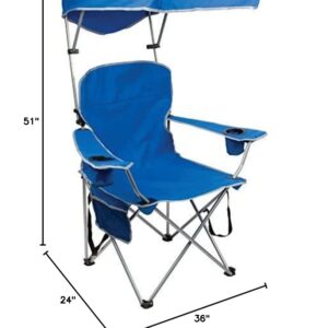 Quik Shade Full Size Shade Folding Chair, Royal Blue, 2'L x 3'W x 4.3'H (160048DS)