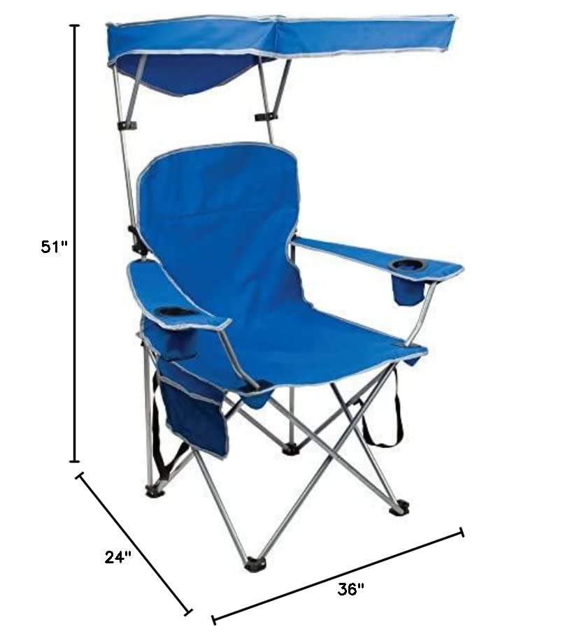 Quik Shade Full Size Shade Folding Chair, Royal Blue, 2'L x 3'W x 4.3'H (160048DS)