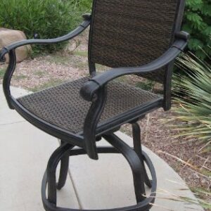 PatioLand Santa Clara Outdoor Patio Swivel Barstools 30" H Dark Bronze Cast Aluminum Set of 4