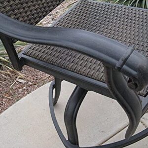 PatioLand Santa Clara Outdoor Patio Swivel Barstools 30" H Dark Bronze Cast Aluminum Set of 4