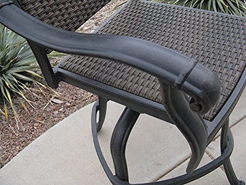 PatioLand Santa Clara Outdoor Patio Swivel Barstools 30" H Dark Bronze Cast Aluminum Set of 4