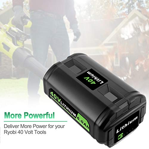 ADVTRONICS 40V 6.0Ah Lithium-Ion Replacement Battery Compatible with Ryobi 40-Volt Cordless Tools Battery OP4015 OP4026 OP40201 OP40261 OP4030 OP40301 OP4040 OP40401 OP4050 OP4050A OP40501 OP40601