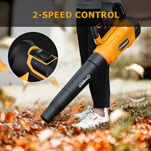 WORKSITE Leaf Blower, 20V Cordless Electric Handheld Lightweight Blower Battery Powered, 330 CFM with Variable Speed, 4.0A Battery & Charger Included, WORKSITE