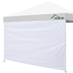 acepic instant canopy tent sidewalls for 10×10 ft pop up canopy, 210d polyester waterproof, white (1pcs sidewall only, canopy tent not included)