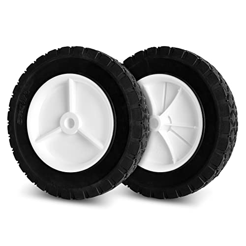 8 Inch Wheels Replaces for Oregon 72-108, 2 Pack Universal Wheels Tires Compatible with Craftsman/AYP/MTD Lawnmower, Radio Flyer Wagon, BBQ Grill, Hand Truck, and Lawn Sprayer