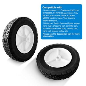 8 Inch Wheels Replaces for Oregon 72-108, 2 Pack Universal Wheels Tires Compatible with Craftsman/AYP/MTD Lawnmower, Radio Flyer Wagon, BBQ Grill, Hand Truck, and Lawn Sprayer