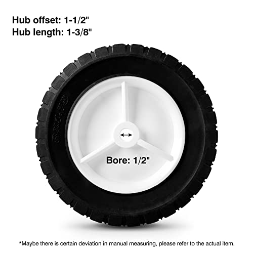 8 Inch Wheels Replaces for Oregon 72-108, 2 Pack Universal Wheels Tires Compatible with Craftsman/AYP/MTD Lawnmower, Radio Flyer Wagon, BBQ Grill, Hand Truck, and Lawn Sprayer