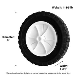 8 Inch Wheels Replaces for Oregon 72-108, 2 Pack Universal Wheels Tires Compatible with Craftsman/AYP/MTD Lawnmower, Radio Flyer Wagon, BBQ Grill, Hand Truck, and Lawn Sprayer