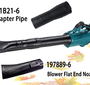 Haiouus 191B21-6 Adapter Pipe & 197889-6 Flat end Nozzle, Compatible with Makita Blower, Fits XBU03 & XBU02Z Model