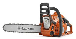 husqvarna 120 gas powered chainsaw, 38-cc 1.8-hp, 2-cycle x-torq engine, 16 inch chainsaw with automatic oiler, for wood cutting, light felling and limbing