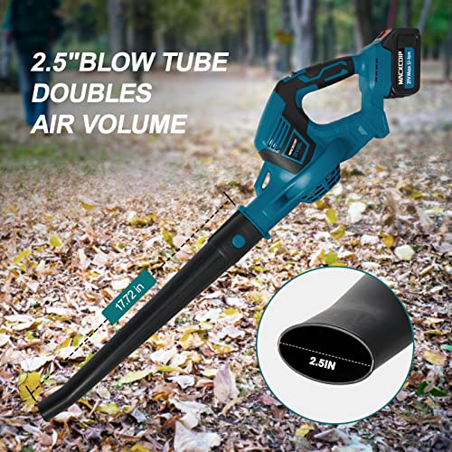 Cordless Leaf Blower - 21V 600W 250CFM 130MPH Electrical Handheld Blower with 2 Batteries & Charger, Battery Powered Leaf Blower Lightweight for Leaf, Snow, Dust Blowing