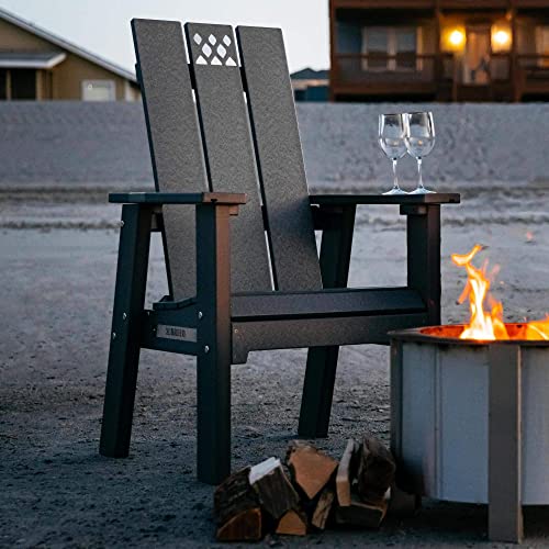 Breeo X Series Chair | Poly Lumber Adirondack Fire Pit Seat | Gray